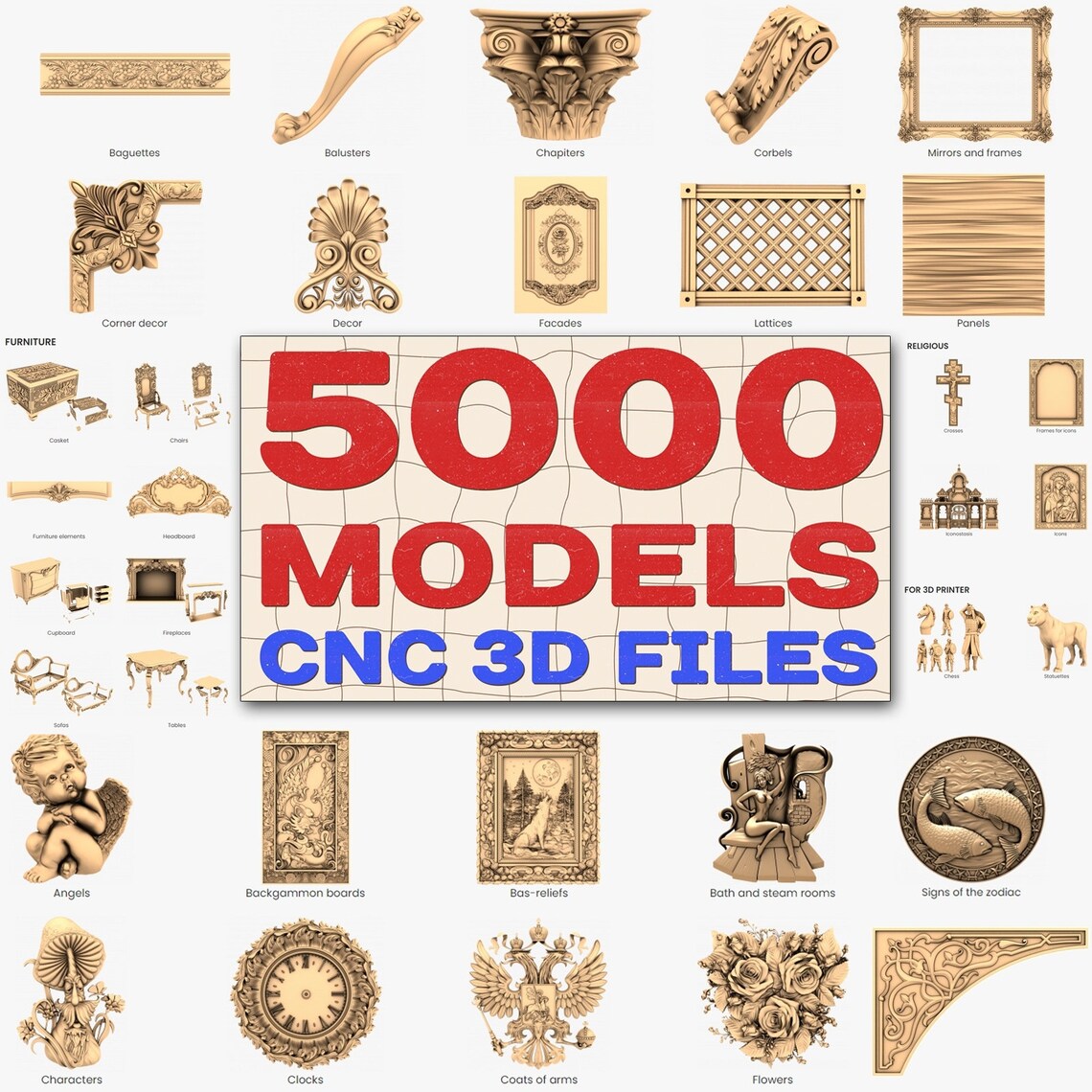 5000 3D Models for CNC Router, Cnc Stl, Cnc Router Files, Router, Cnc ...