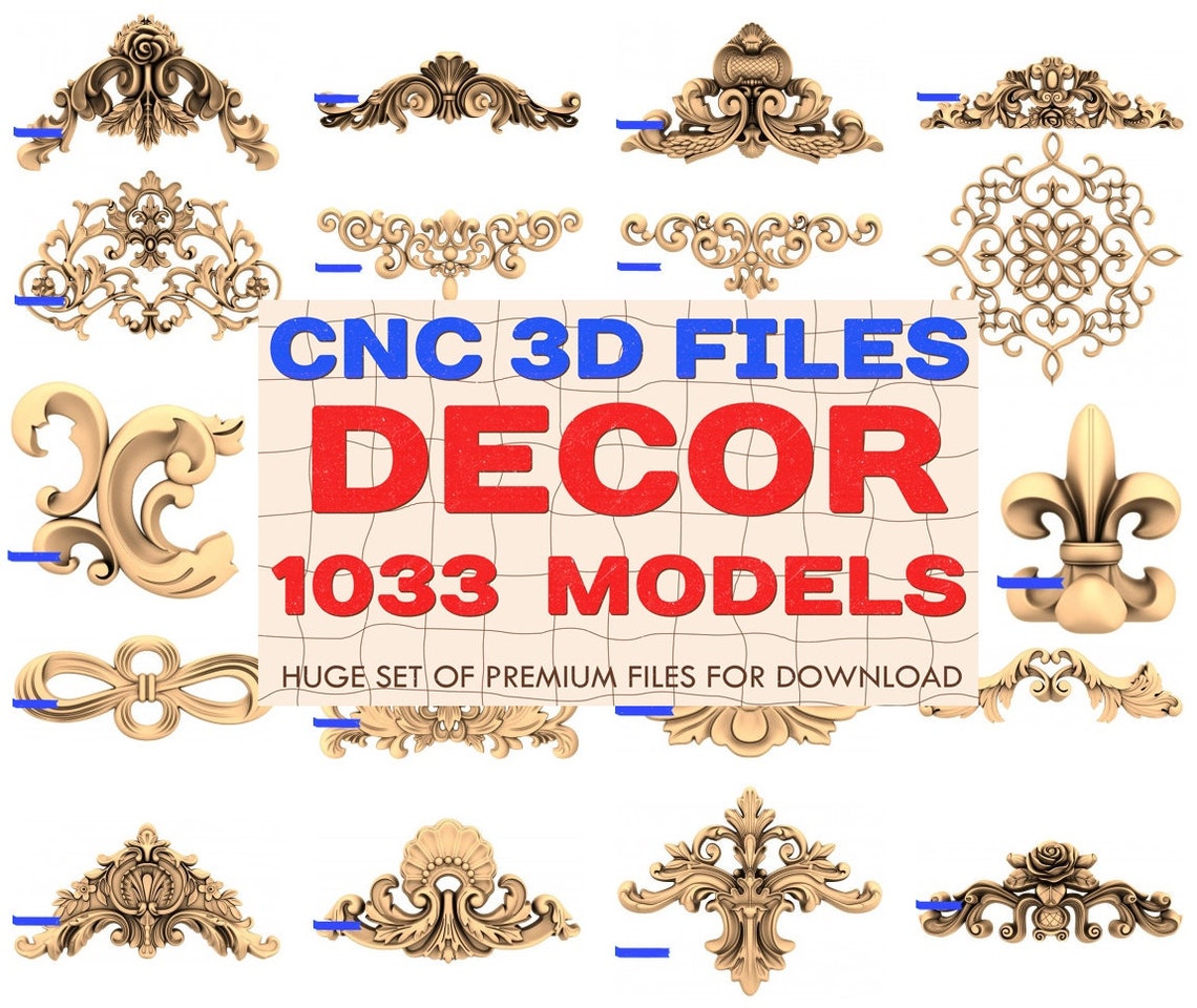 Decor 1033 Pcs CNC Stl 3d Models. Decor Stl,decor Cnc,decor 3d,decor ...
