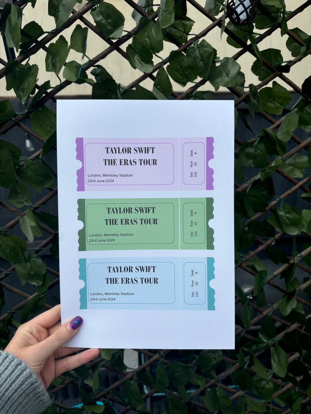 Taylor Swift Eras Tour Ticket Print - Etsy