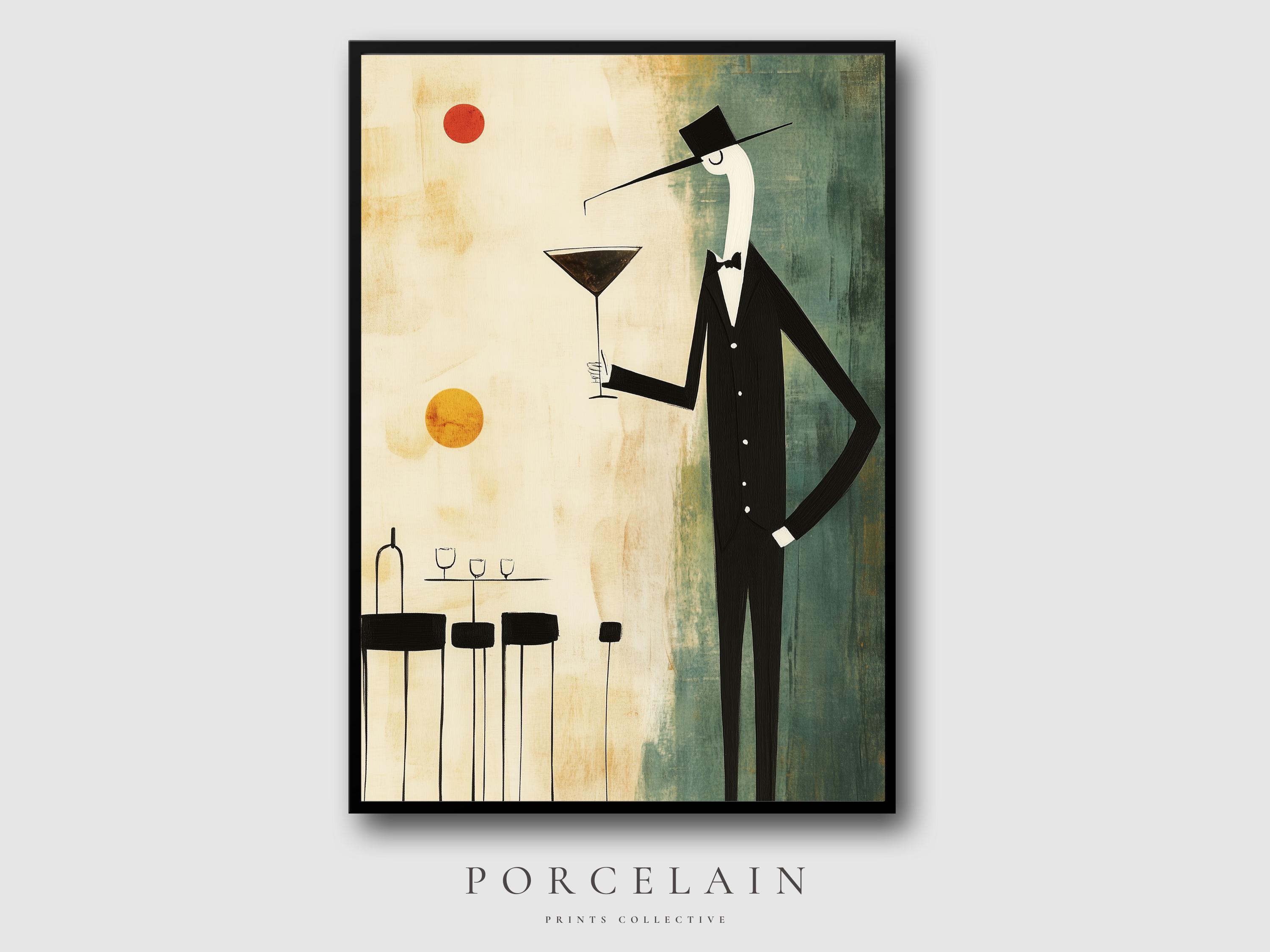 Modern Bar Scene Wall Art | Dapper Cocktail Abstract Digital Download ...