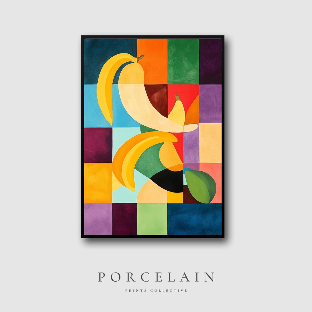 Geometric Banana Print: Mid-century Modern Wall Art (digital Download ...