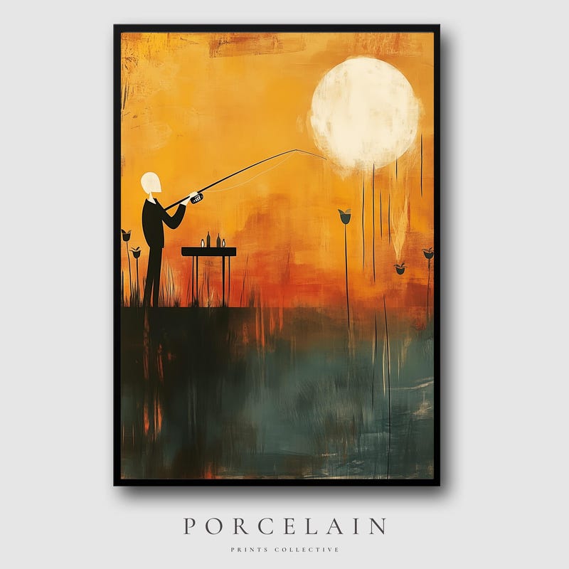 Boy Moon Fishing - Etsy