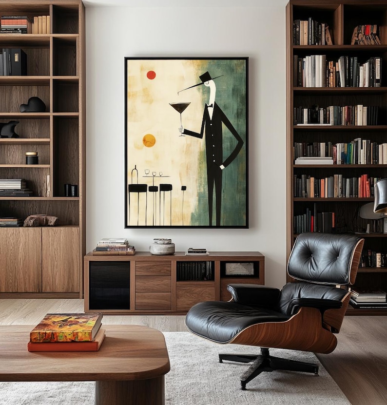 Modern Bar Scene Wall Art | Dapper Cocktail Abstract Digital Download ...