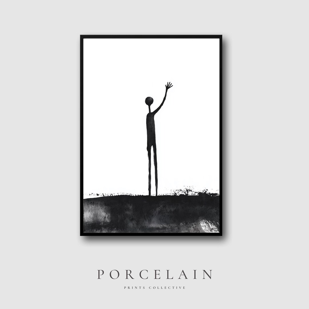 Minimalist Black Figure Art Printable | Abstract Ink Drawing, Modern ...