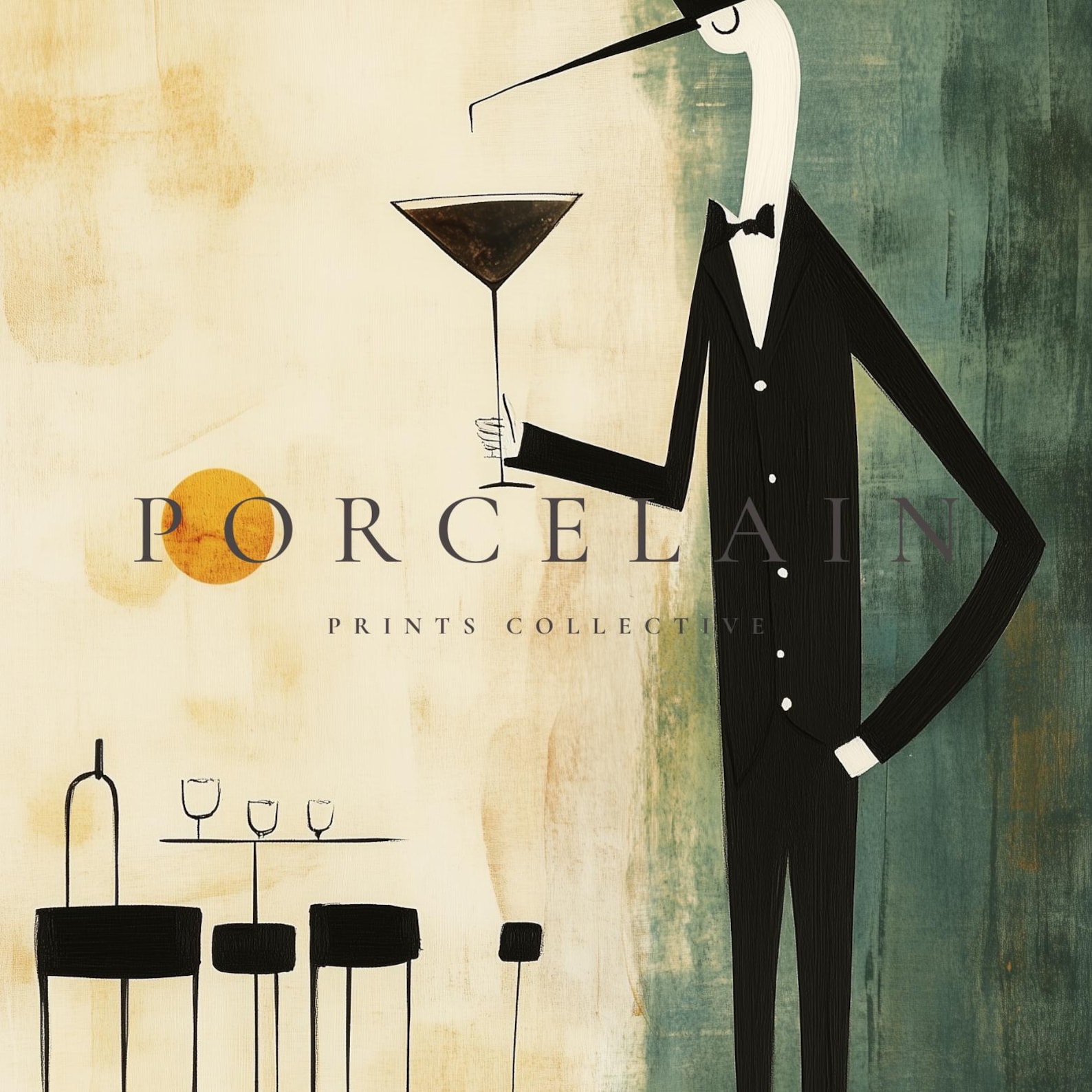 Modern Bar Scene Wall Art | Dapper Cocktail Abstract Digital Download ...