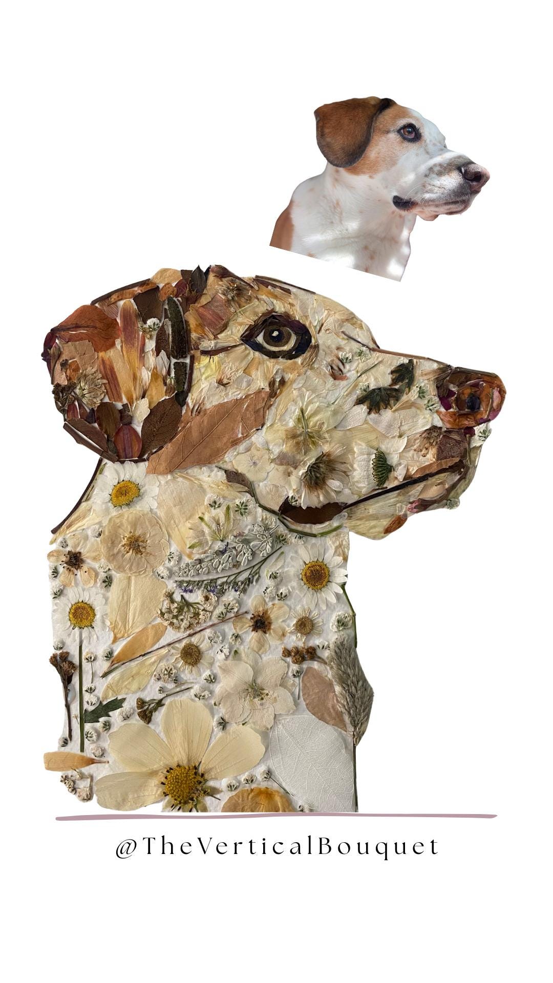 Custom Floral Pet Portrait - Your Pet in Flowers - 8x10 - Etsy