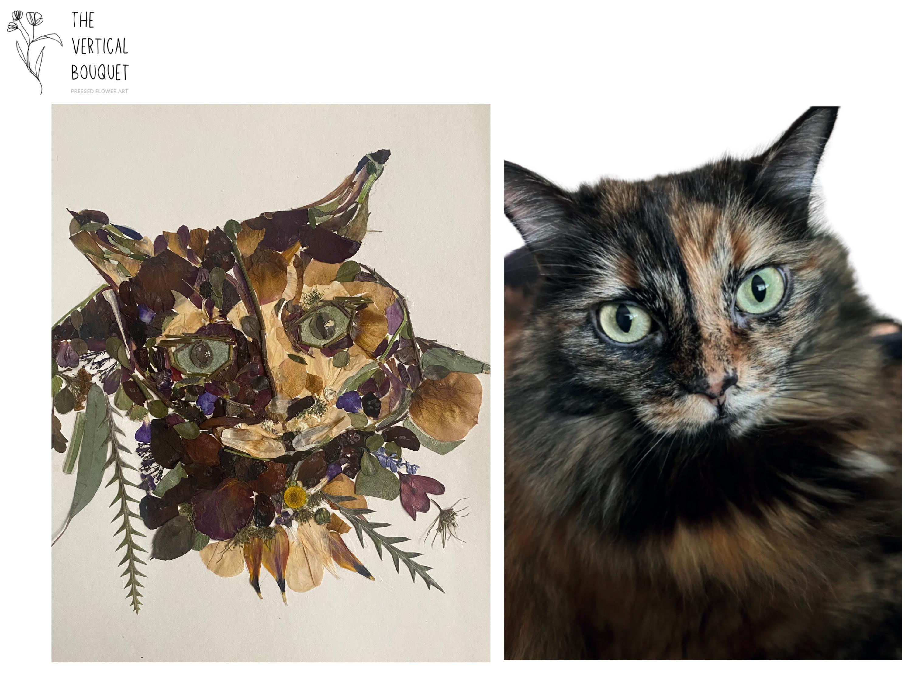 Custom Floral Pet Portrait - Your Pet in Flowers - 8x10 - Etsy