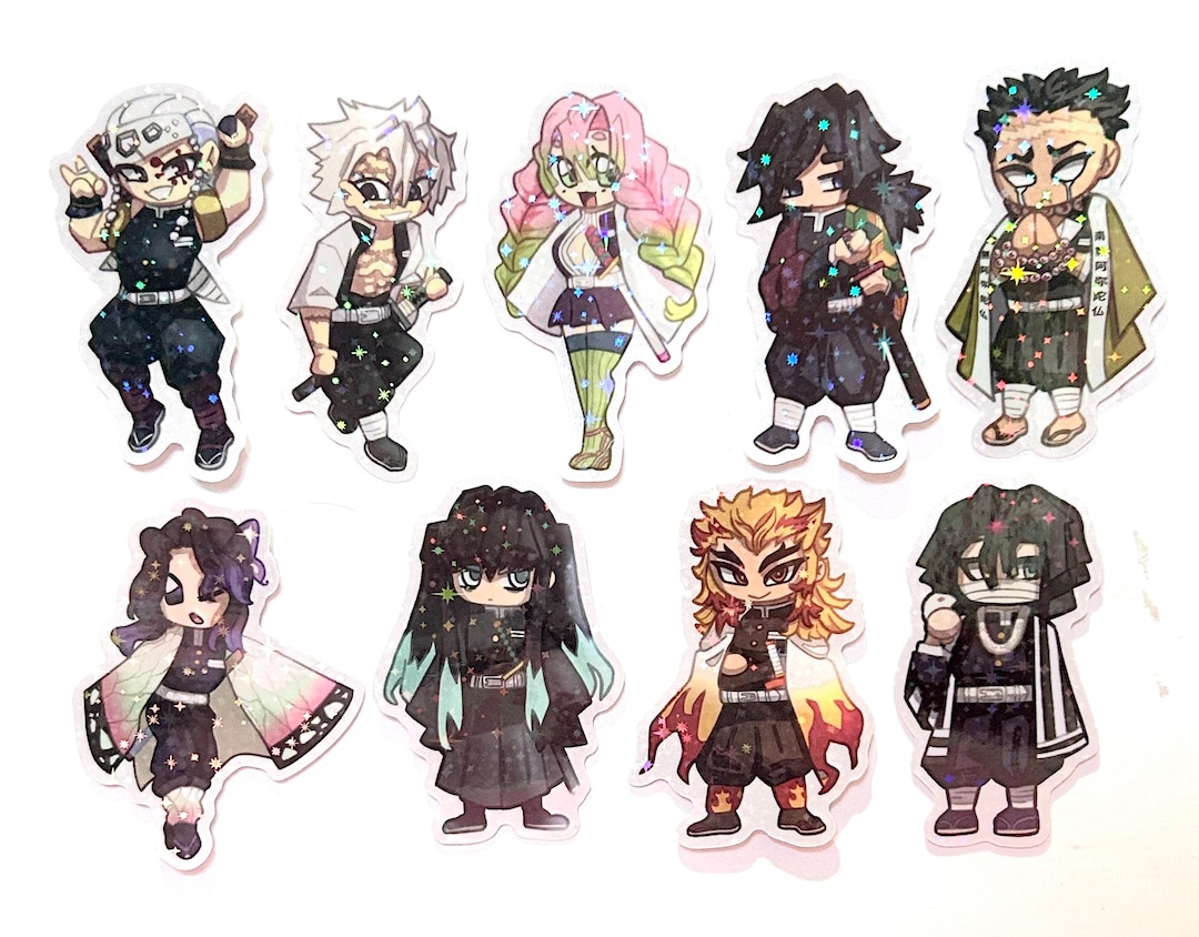 Demon Slayer Hashira Holographic Sticker Set - Etsy