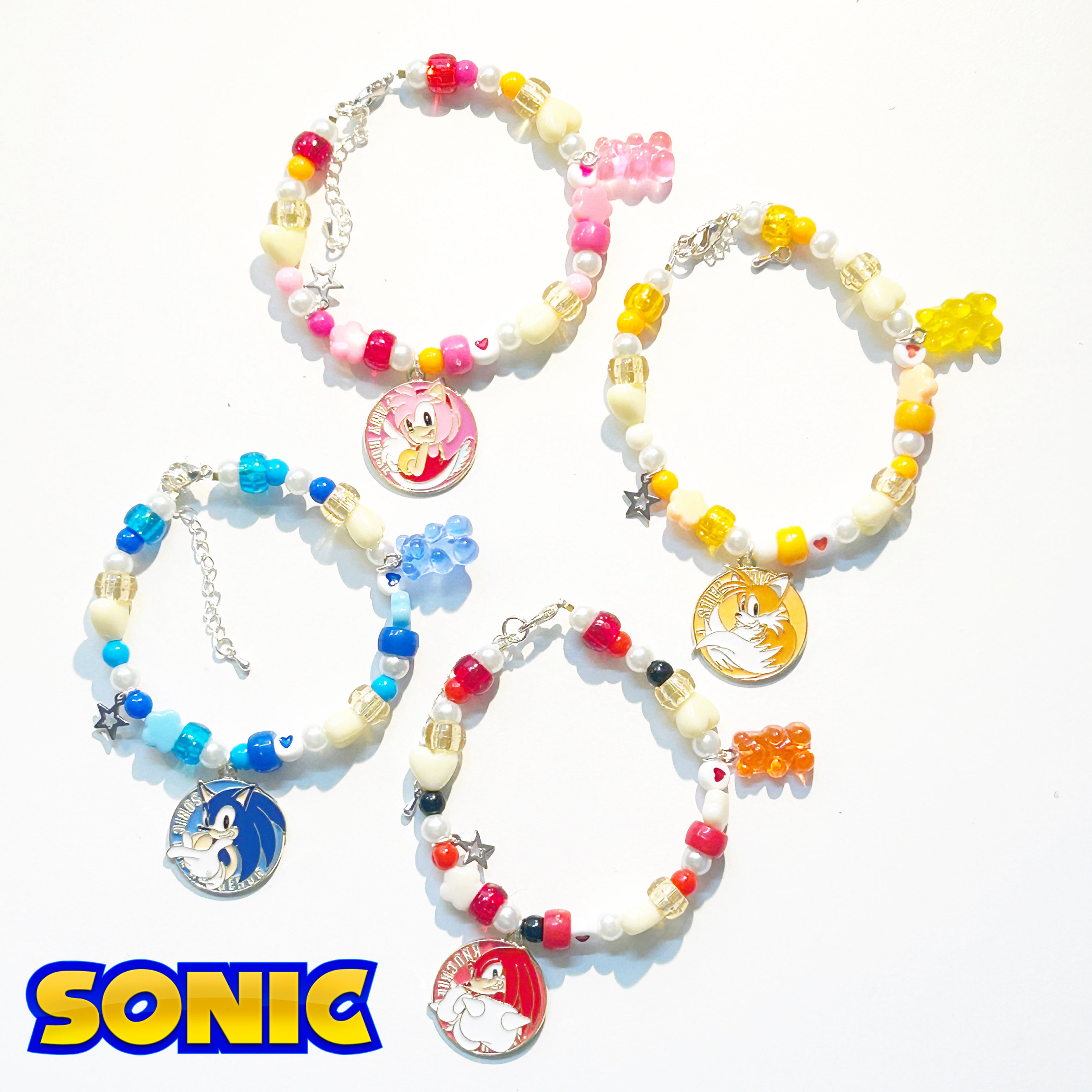 Sonic, Amy Rose, Tails, and Knuckles Matching Bracelets - Etsy