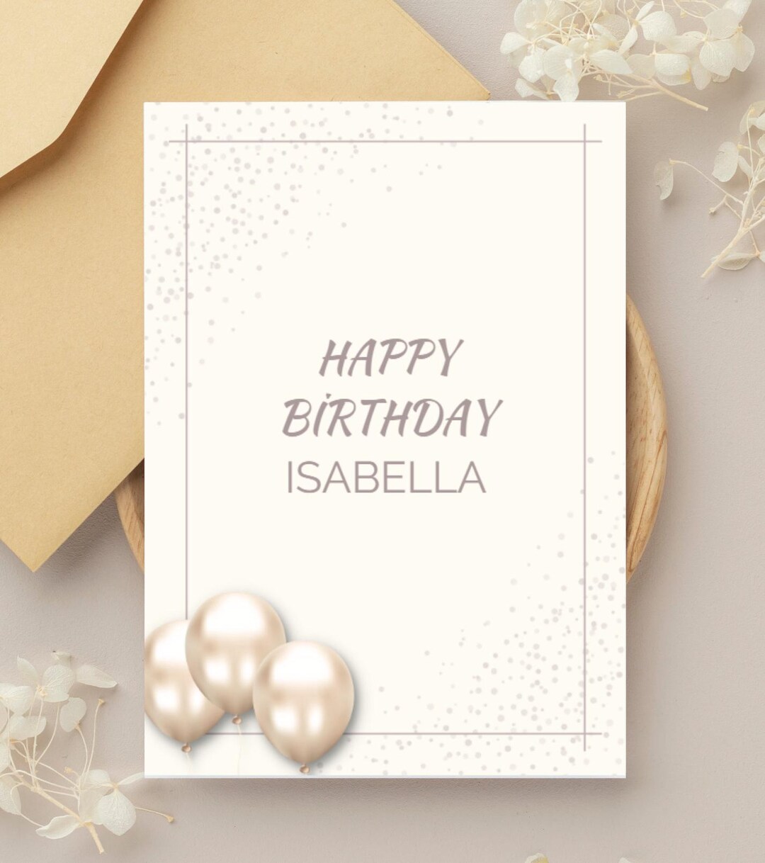 Elegant Editable Birthday Invitation Simple and Stylish Print at Home ...