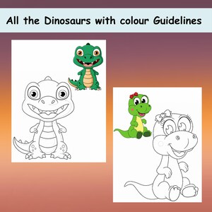Dino Adventure Coloring Book for Kids, Educational Animals (PDF Pattern ...