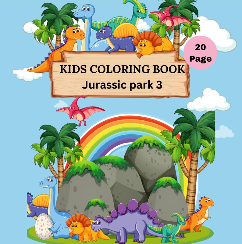 Coloring Book for Kids, Fun Printable Coloring Pages Dinosaur Activity ...