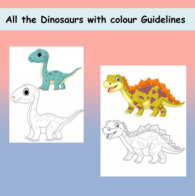 Coloring Book for Kids, Fun Printable Coloring Pages Dinosaur Activity ...