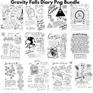 140+ Gravity Falls Diary PNG Bundle | High-quality Clipart for Fans ...