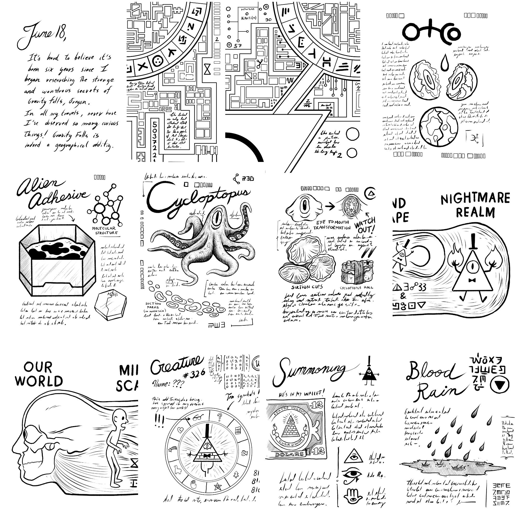 140+ Gravity Falls Diary PNG Bundle | High-quality Clipart for Fans ...