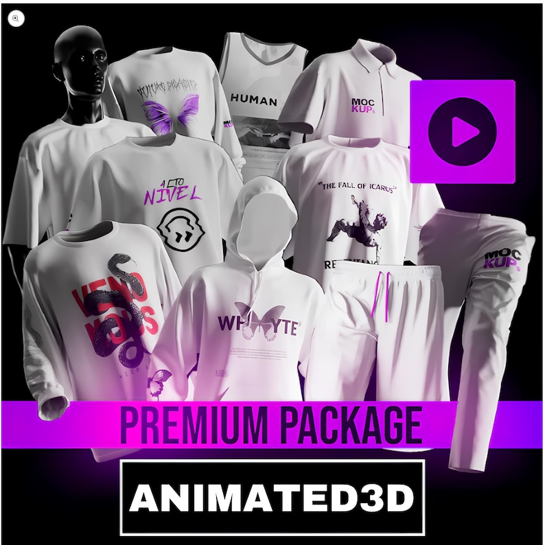 Animated 3D Mockup Bundle | Anime Streetwear + 5000 Streetwear Svg Png ...