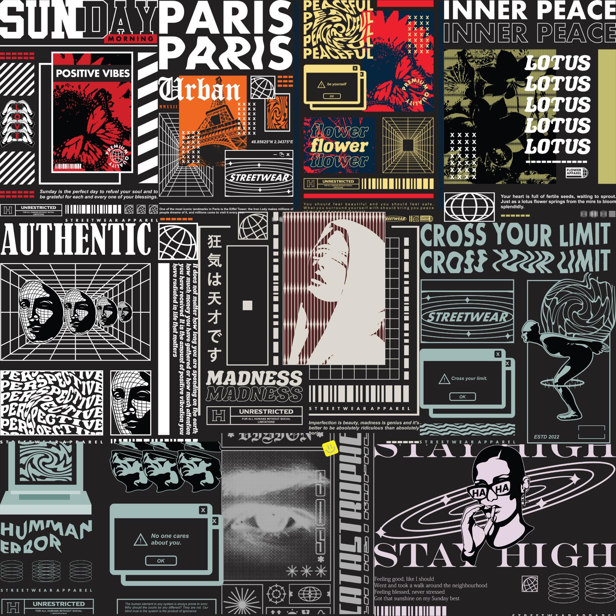 480+ Premium Streetwear Design Bundle | High-quality PNG & Vector Urban ...