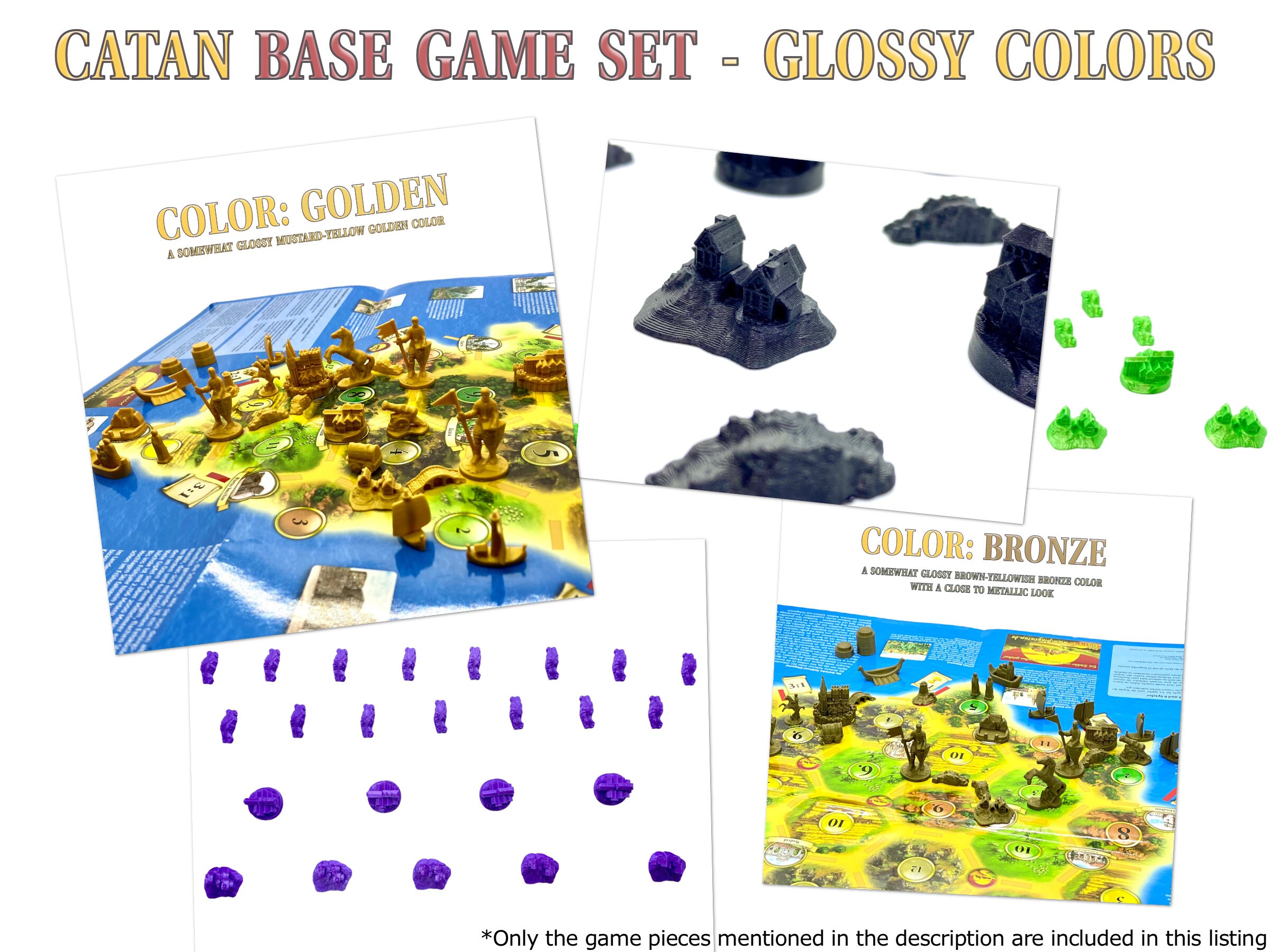 Catan Base Game Set - Glossy Colors - Etsy