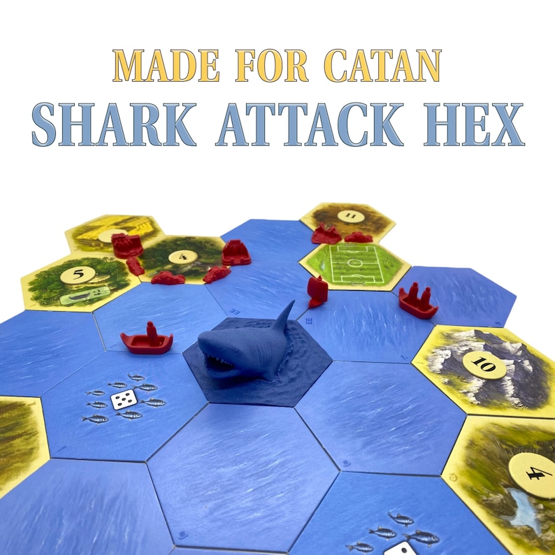 Catan - Shark Attack Hex - Etsy