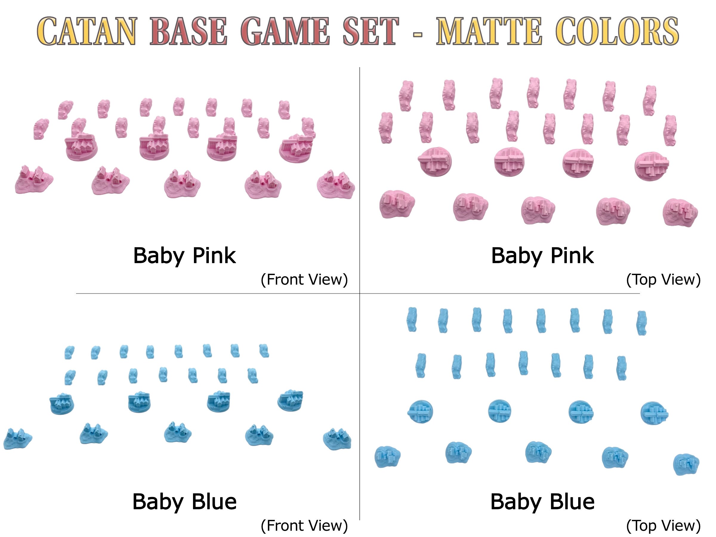 Catan Base Game Set - Matte Colors - Etsy