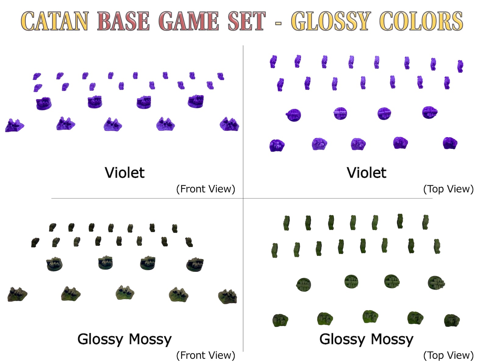 Catan Base Game Set Glossy Colors - Etsy