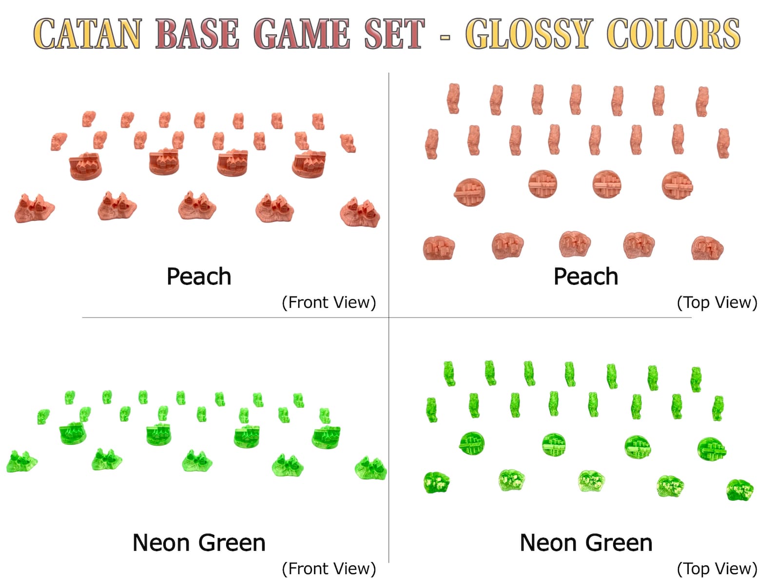 Catan Base Game Set Glossy Colors - Etsy