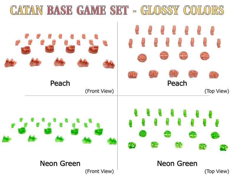 Catan Base Game Set Glossy Colors - Etsy