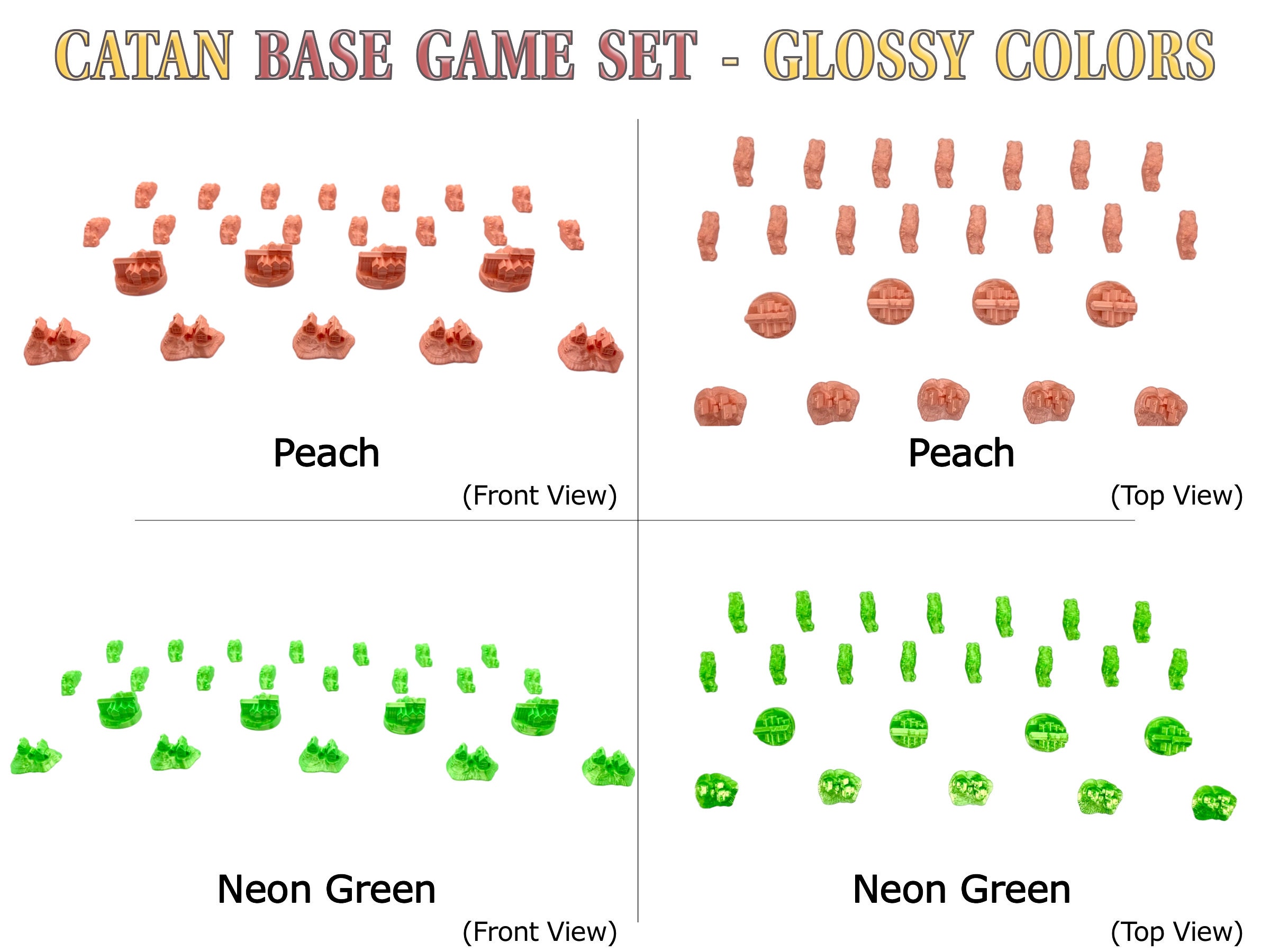 Catan Base Game Set - Glossy Colors - Etsy