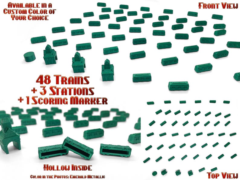 48 Trains + 3 Stations for Ticket to Ride Europe - Etsy