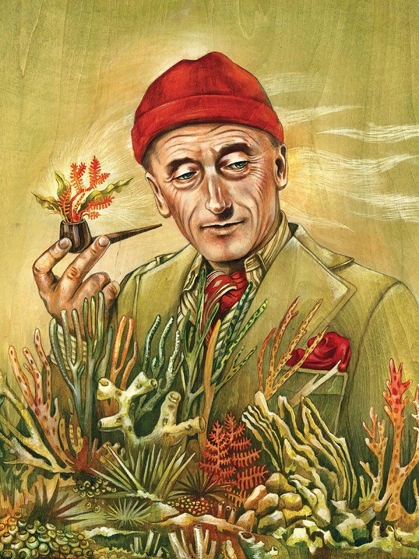 Jacques Cousteau Portrait | Art Print | Vintage Portrait | Home Decor ...