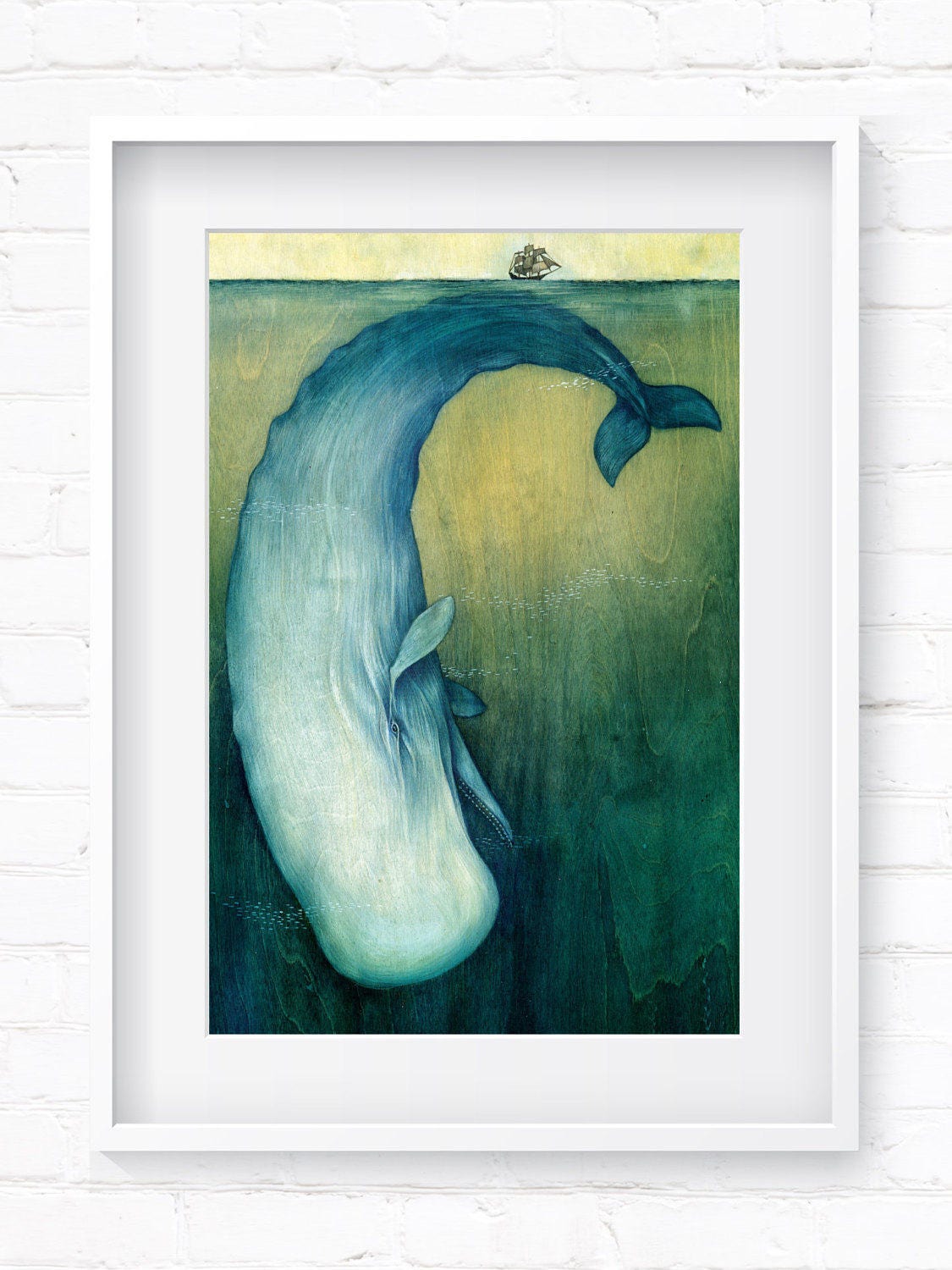 Moby Dick | Whale Art | Art Print | Whale Print | Wall Art | Nautical ...