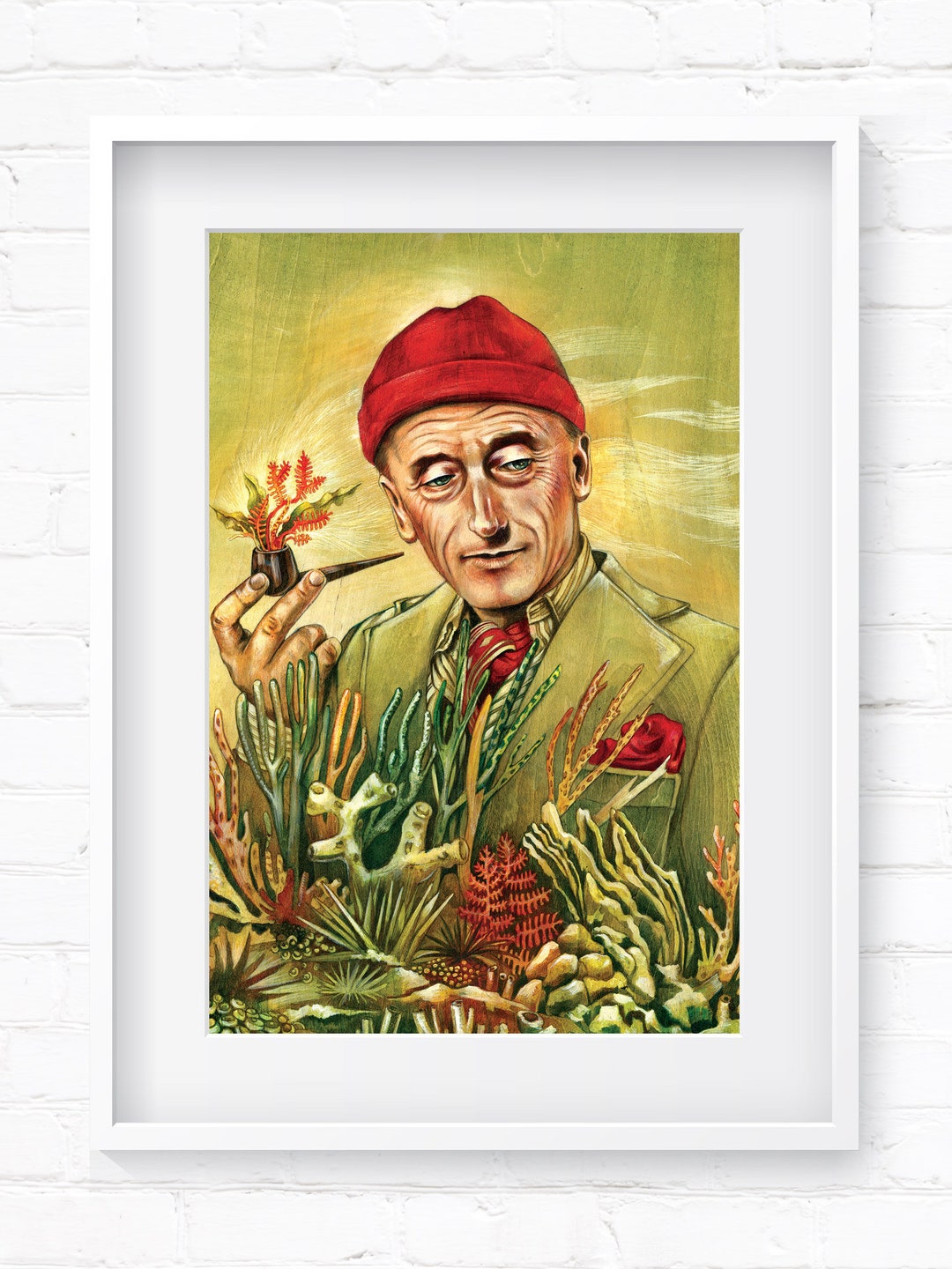 Jacques Cousteau Portrait | Art Print | Vintage Portrait | Home Decor ...