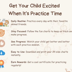 Kids Music Practice Chart | Printable Weekly Planner and Tracker - Etsy