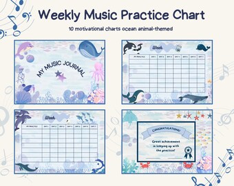 Kids Music Practice Chart | Printable Weekly Planner and Tracker - Etsy
