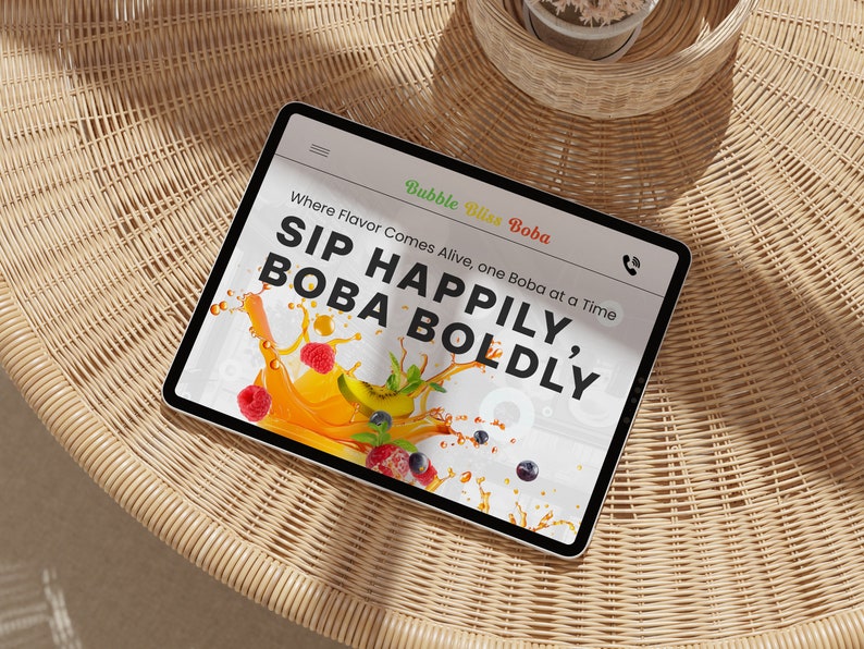 Boba Tea Website Template - Etsy