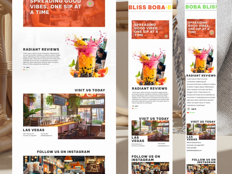 Boba Tea Website Template - Etsy