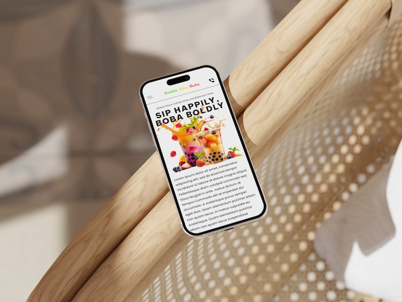Boba Tea Website Template - Etsy