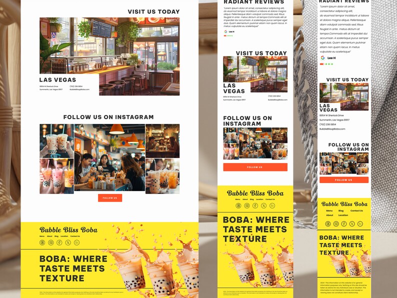 Boba Tea Website Template - Etsy