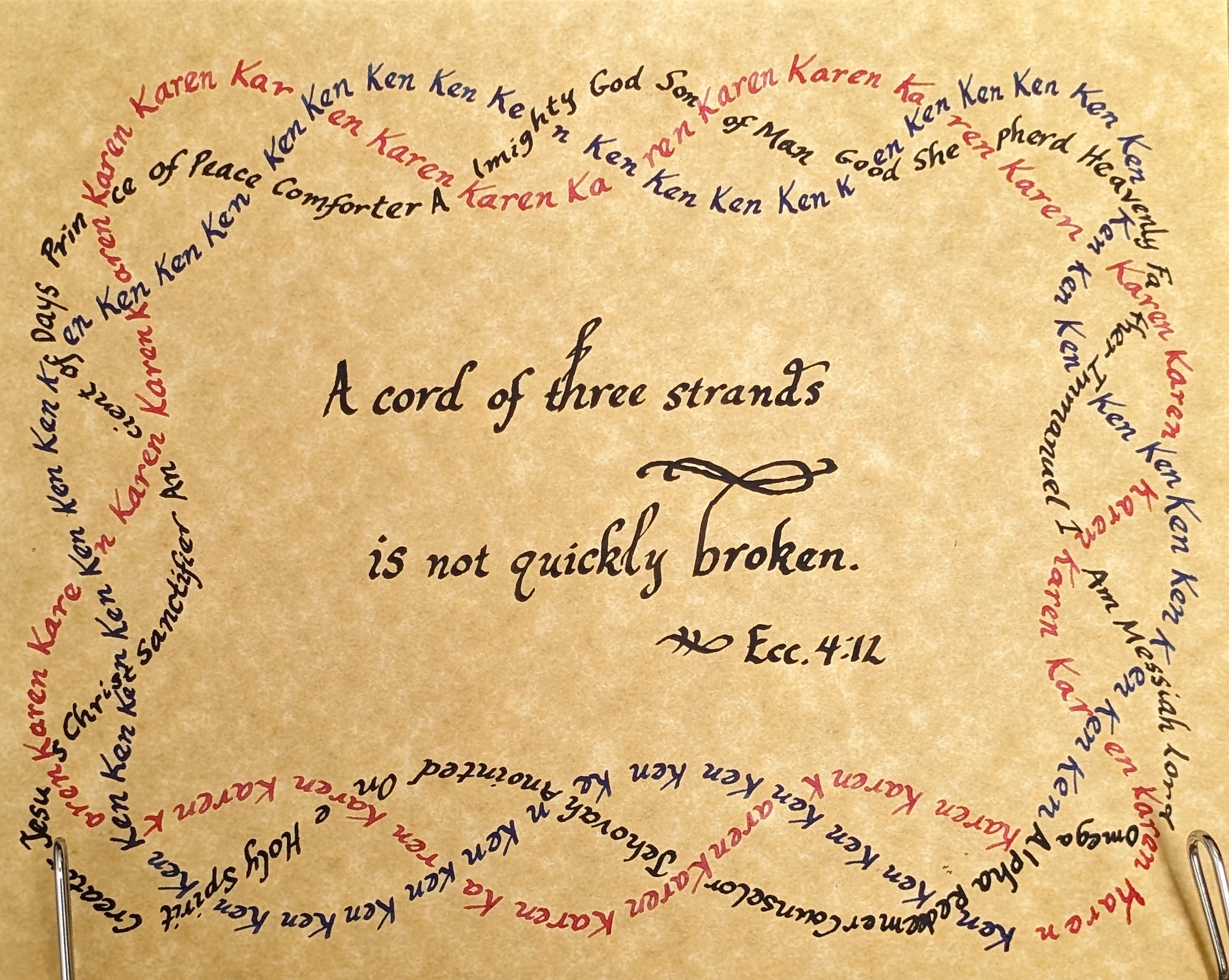 Personalized Wedding or Anniversary Gift, Calligraphy, Religious, Bible ...