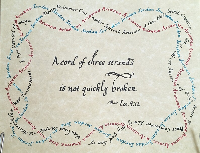 Personalized Wedding or Anniversary Gift, Calligraphy, Religious, Bible ...