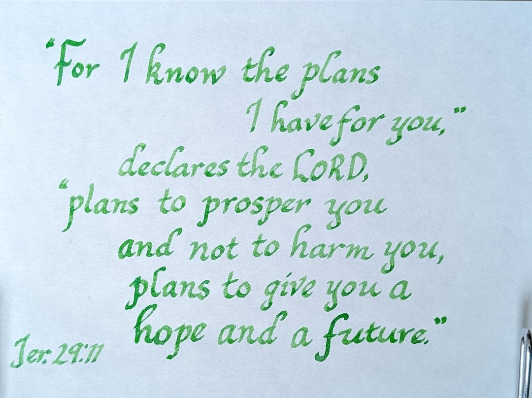 Jeremiah 29:11, 5X7, Scripture, Bible Verse, Calligraphy, Hand Made ...