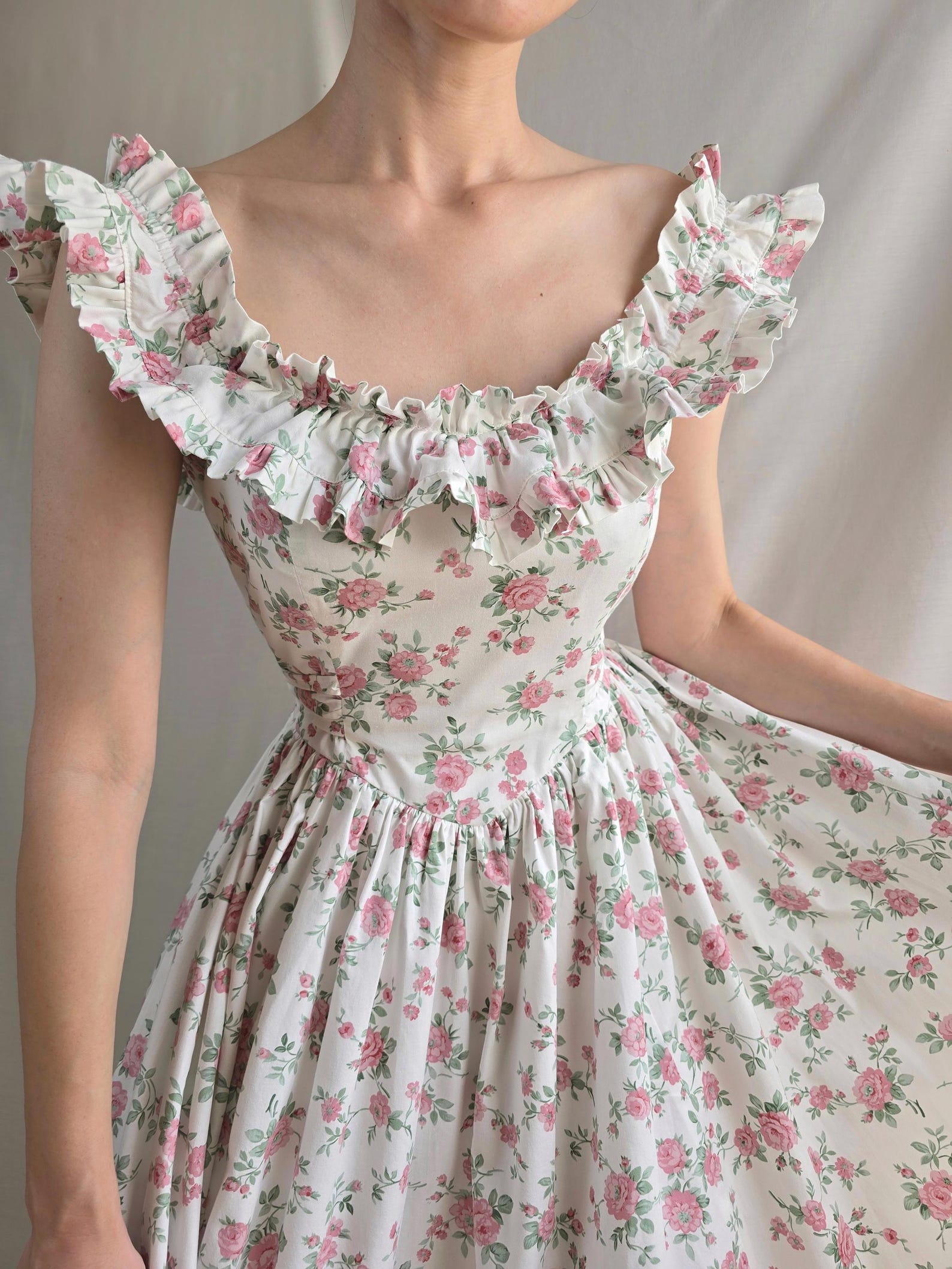 Prairie Dress Floral Victorian Dress off Shoulders Roses Dress Long ...
