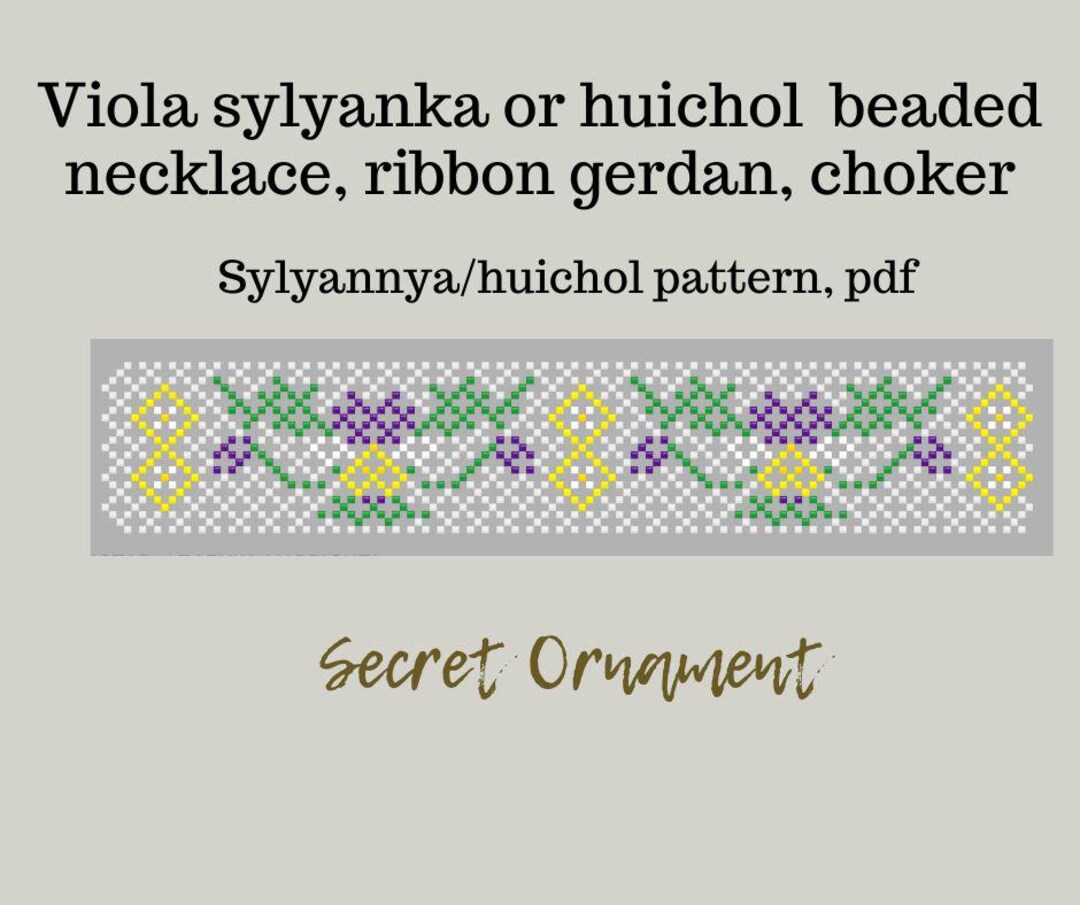 Viola Flowers Pattern for Sylyanka or Huichol Necklace for Preciosa ...