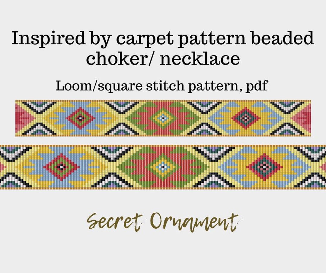Carpet Inspired Beaded Choker Pattern, Loom PDF (preciosa 10/0) - Etsy