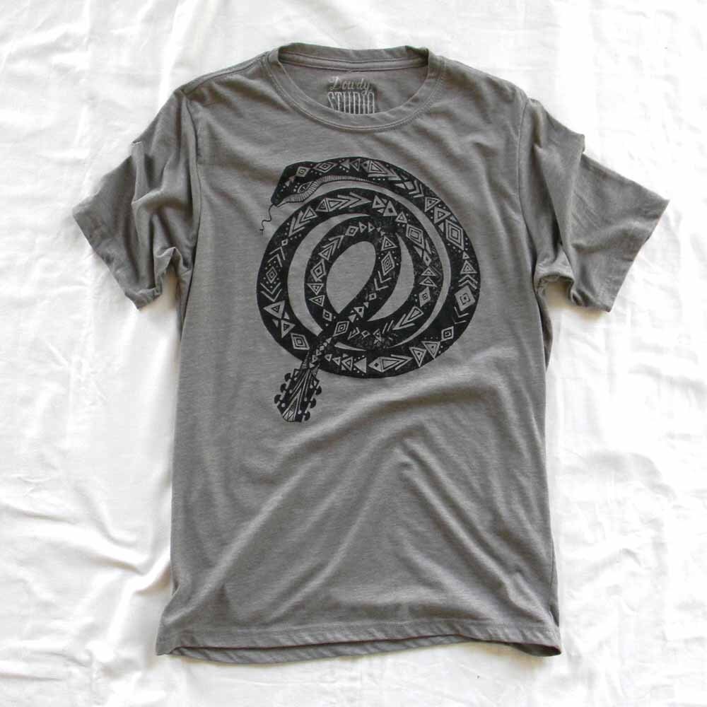 Guitar Snake // Adult Crew T-shirt | Etsy