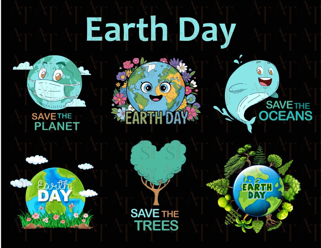Watercolor Earth Day Clipart, Earth Day Bundle Png, Environmental ...