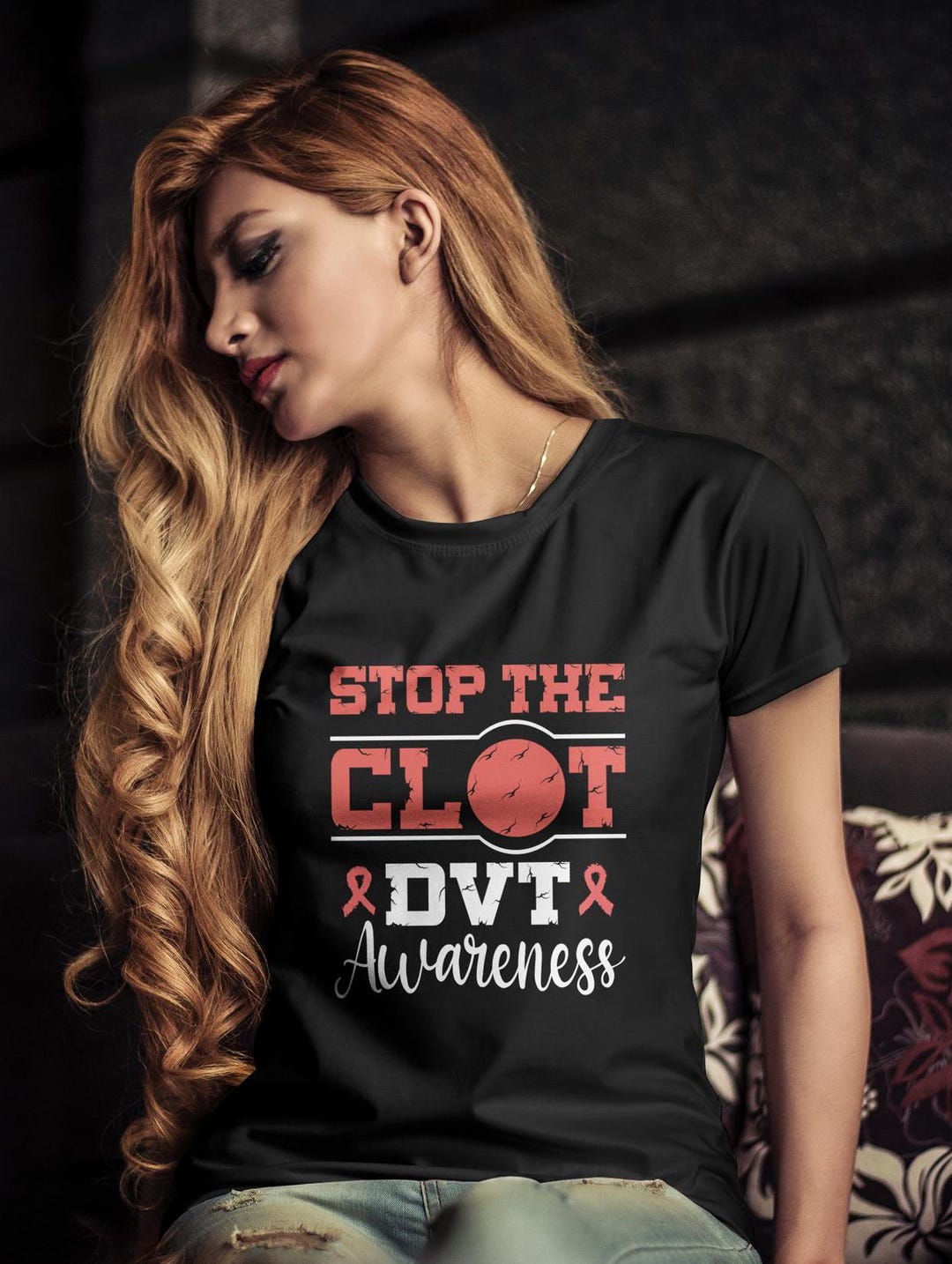 Stop the Clot DVT Awareness Deep Vein Thrombosis Red Ribbon T-shirt,dvt ...