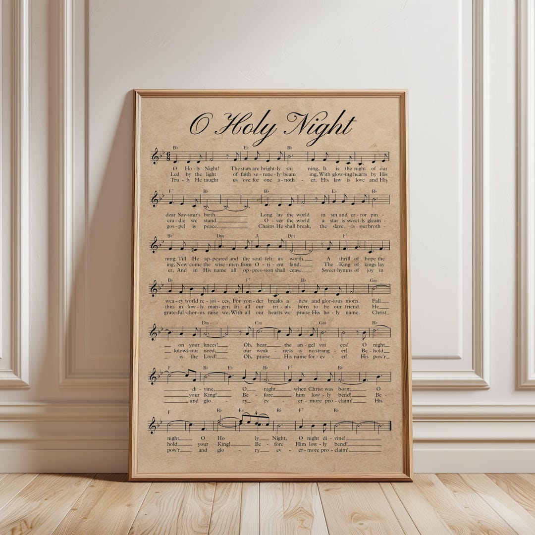 Christmas Song Printable O Holy Night Printable Christmas Wall Art ...
