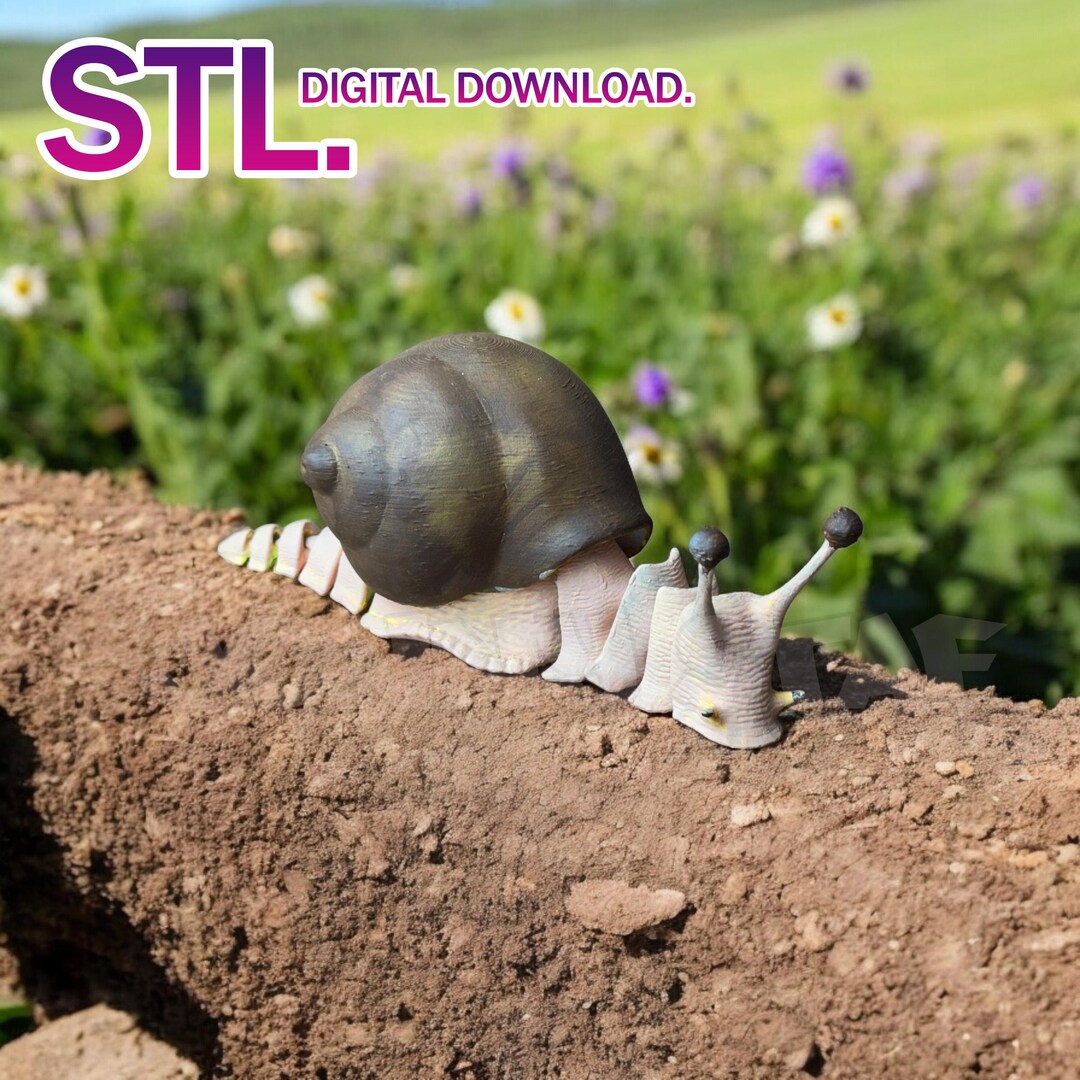 Cute Flexi Snail Instant Download Print-in-place STL File for 3D ...