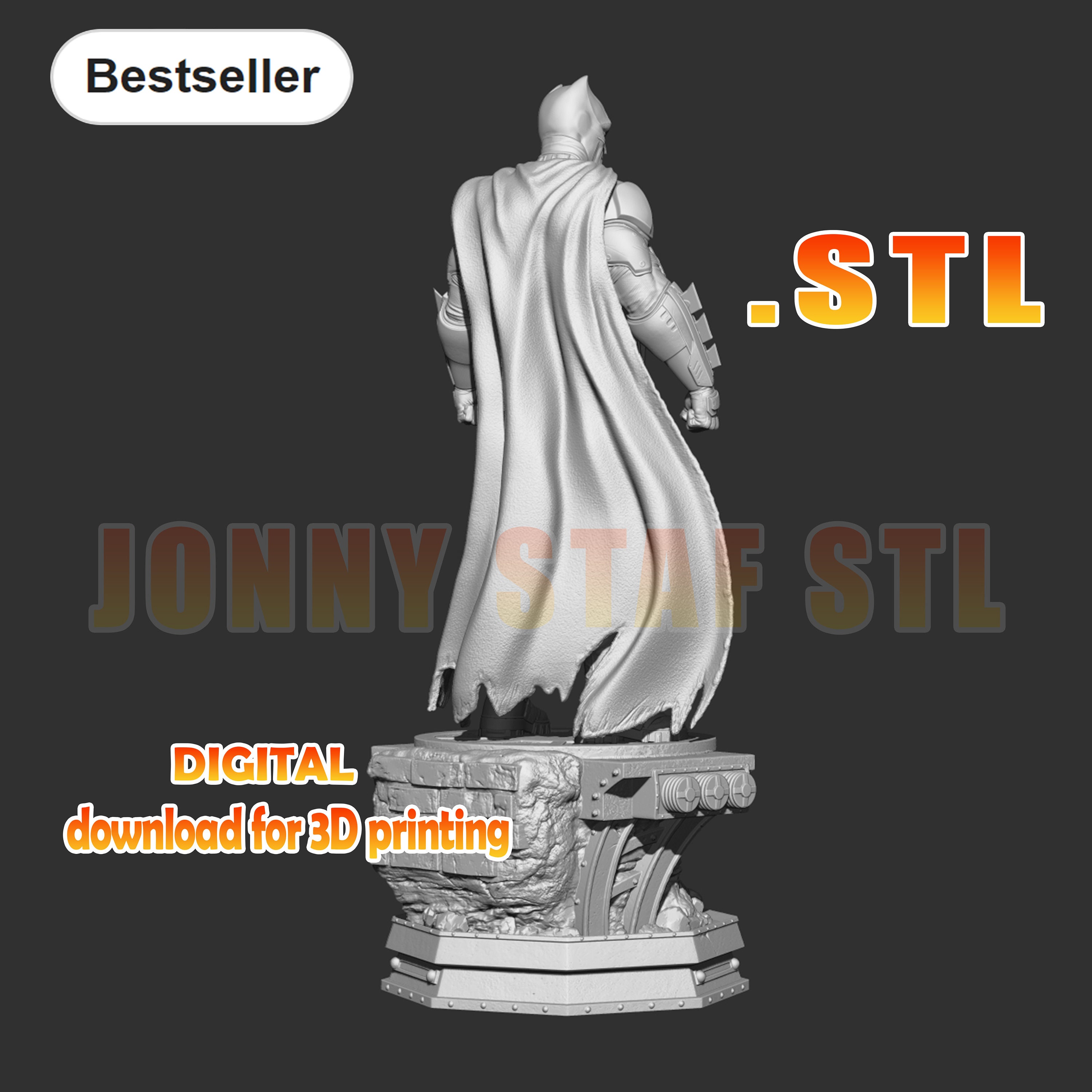 Batman Statue STL File, 3D Digital Printing STL File for 3D Printers, Movie Characters, Games ...
